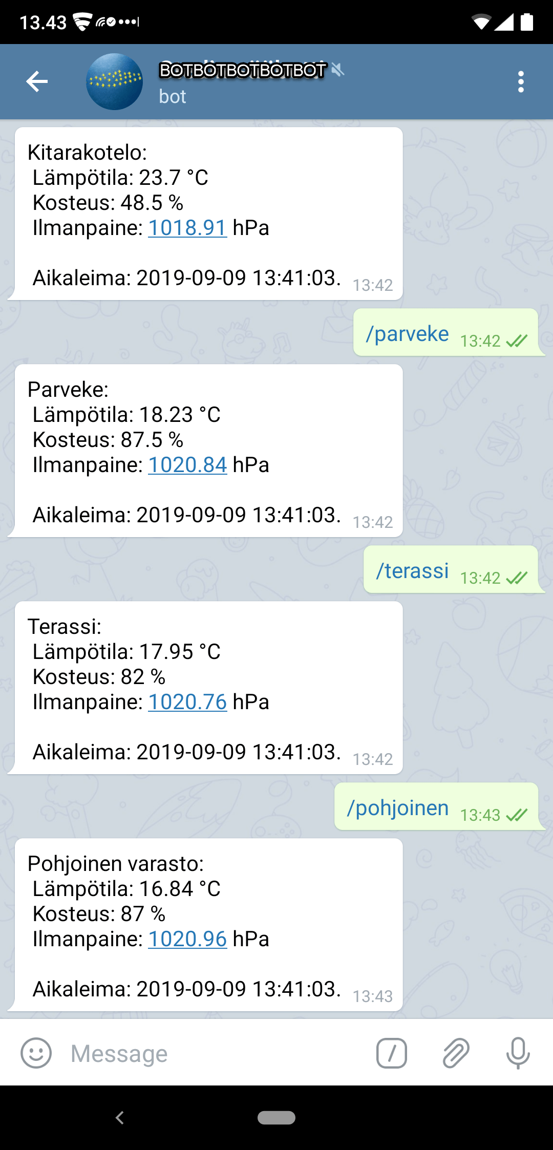 Ruuvitag, Raspberry Pi ja Telegram Bot – Teuvo Väisänen